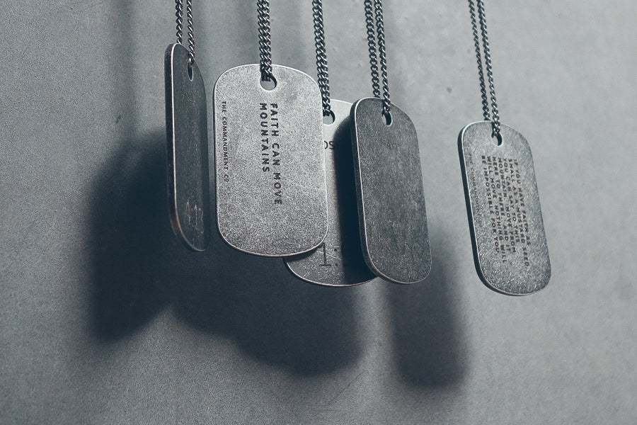 Gunmetal Dog Tag Necklace – The Commandment Co